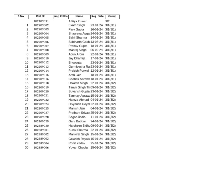 Student List MT1-2 | PDF
