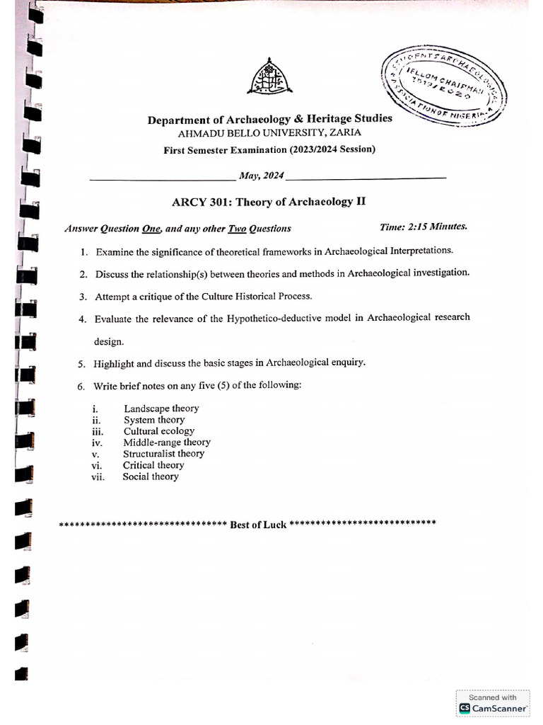 300 Level PQ 2018 To 2024 | PDF