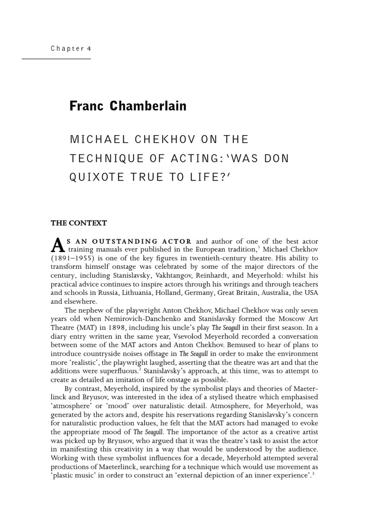 Chekhov's Acting Techniques Explored | PDF