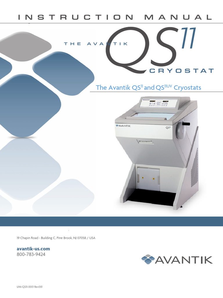 Avantik QS11 Cryostat Instruction Manual | PDF | Waste | Knife