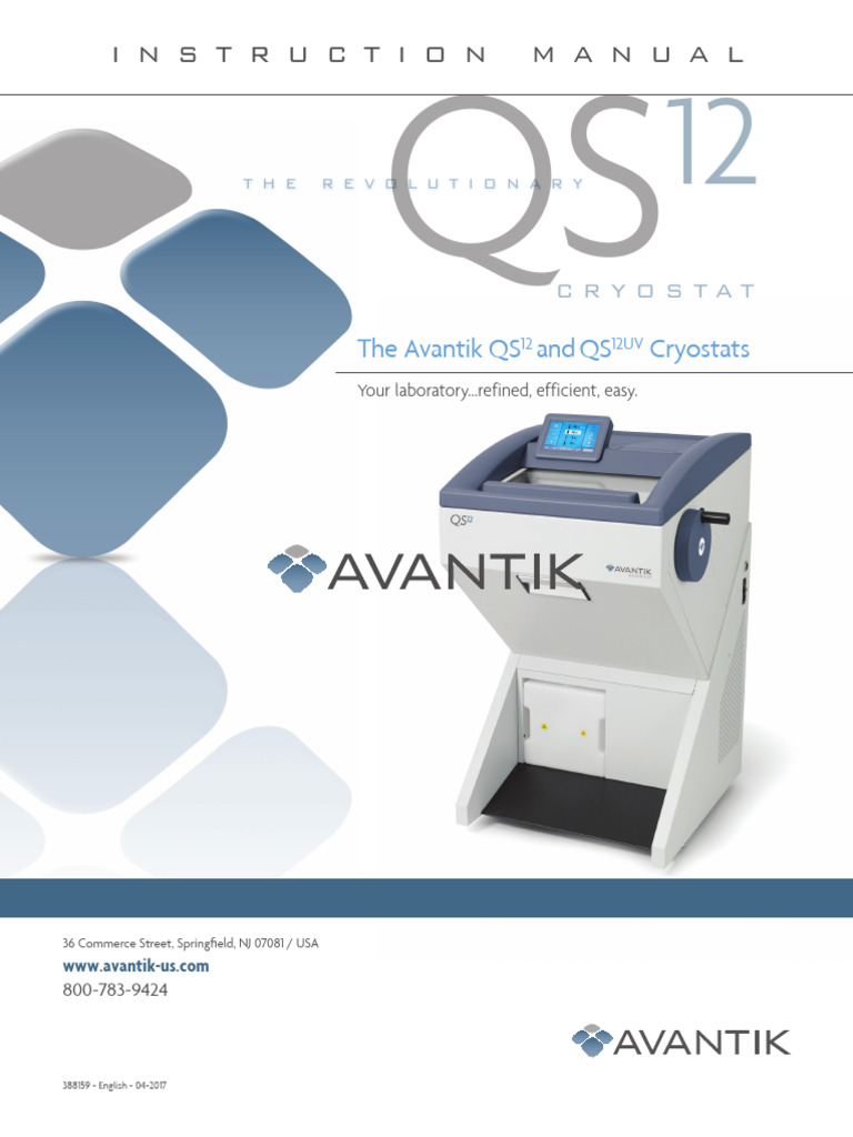 Avantik QS12 & QS12UV Manual | PDF | Knife | Touchscreen