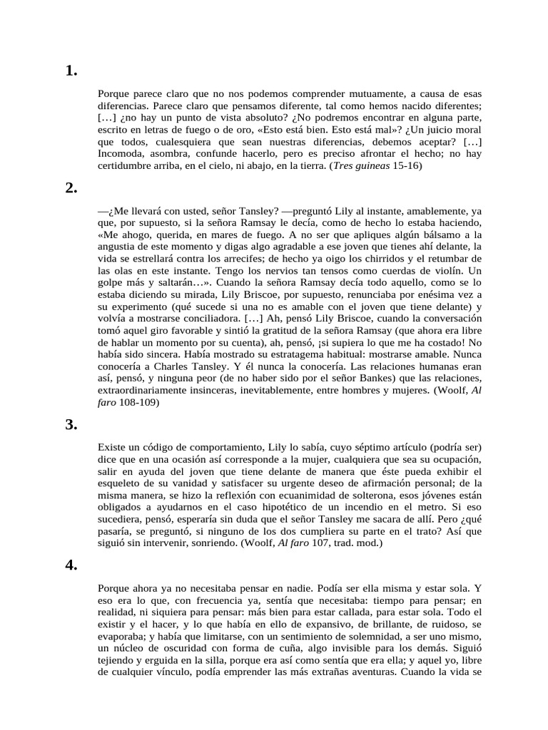 Frases sobre el faro en Woolf | PDF