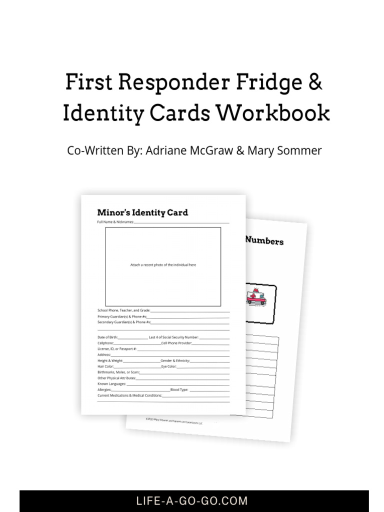 Editable First Responder and ID Card Workbook | PDF | Identity Document