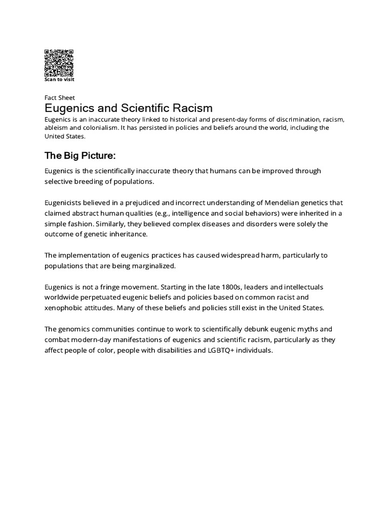Eugenics and Scientific Racism | PDF | Eugenics | Racism