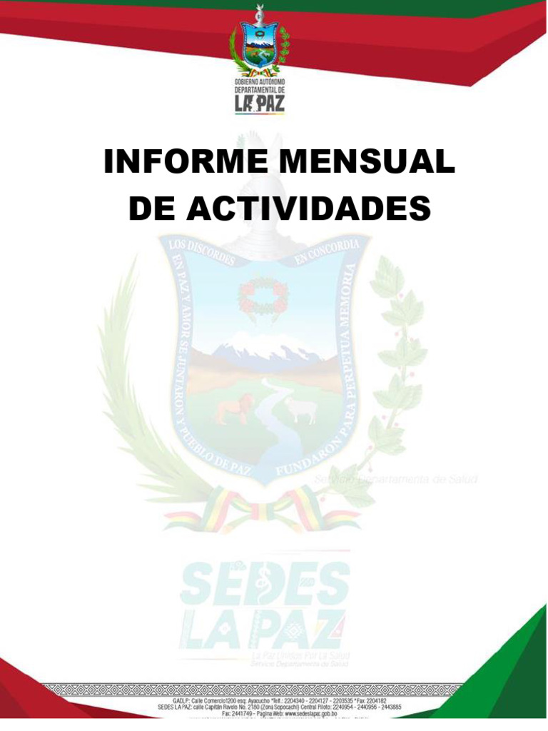 Caratulas Informe Mensual | PDF