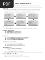 Gibbs Reflective Cycle Template Guide | PDF