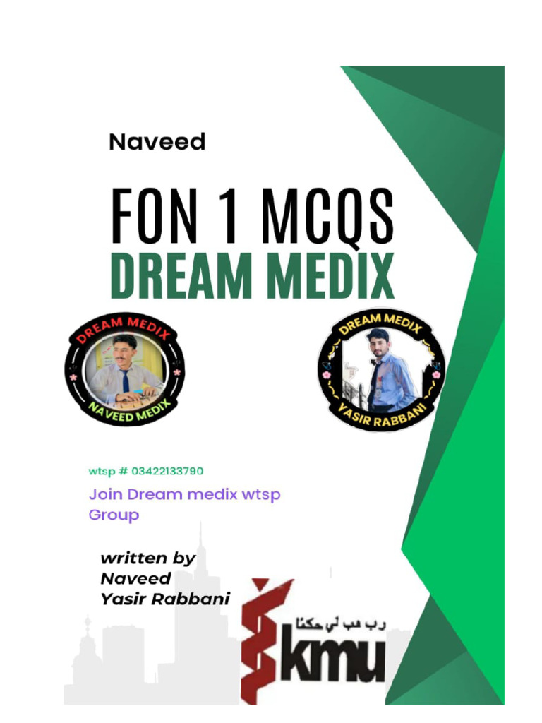 FON 1 Chapter Wise MCQS by Naveed Medix | PDF | Self Actualization