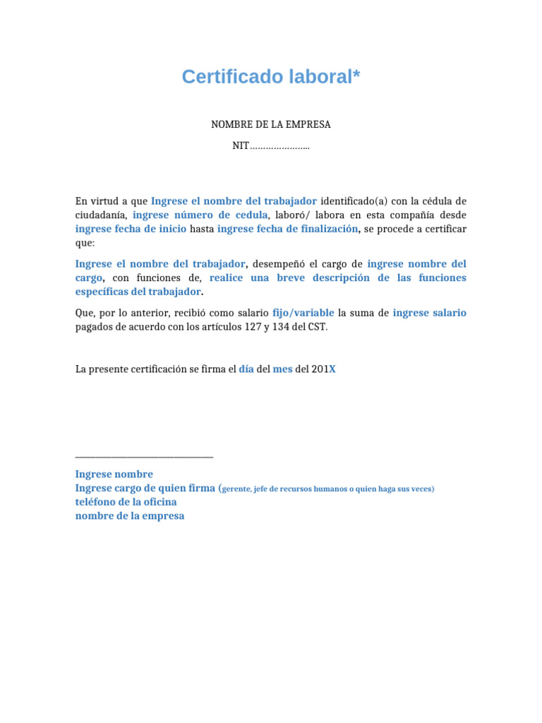 Certificado LABORAL | PDF