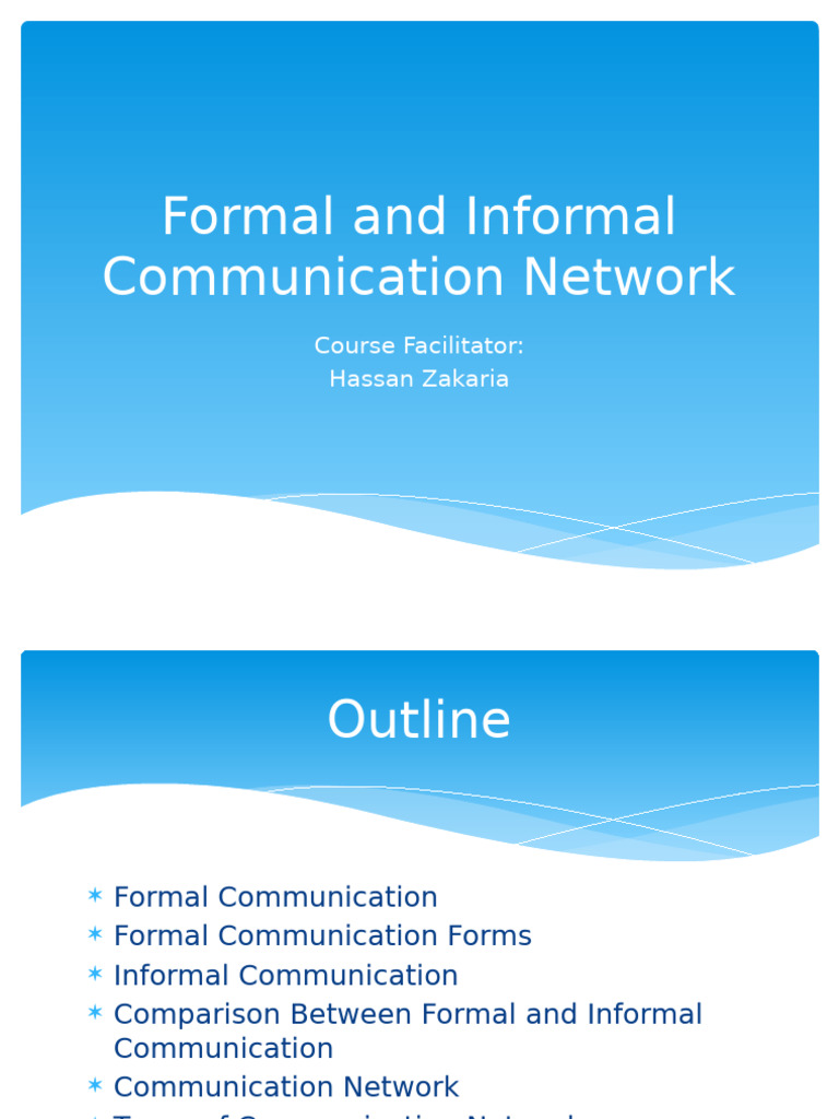 Formal vs Informal Communication Networks | PDF | Communication ...