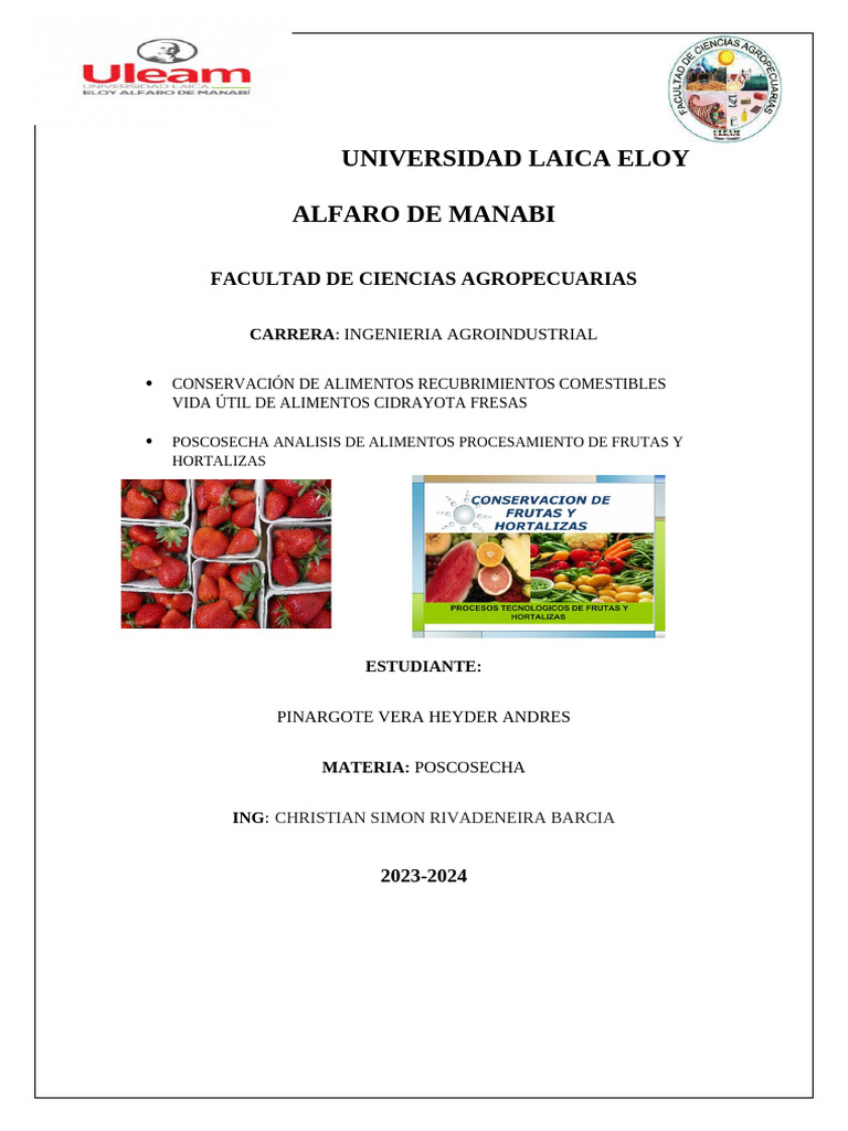 Recubrimiento Poscosecha | PDF | Fruta