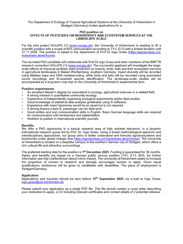 NOcsPS - PHD - Uni Hohenheim - Ecology of Tropical Agricultural Systems ...