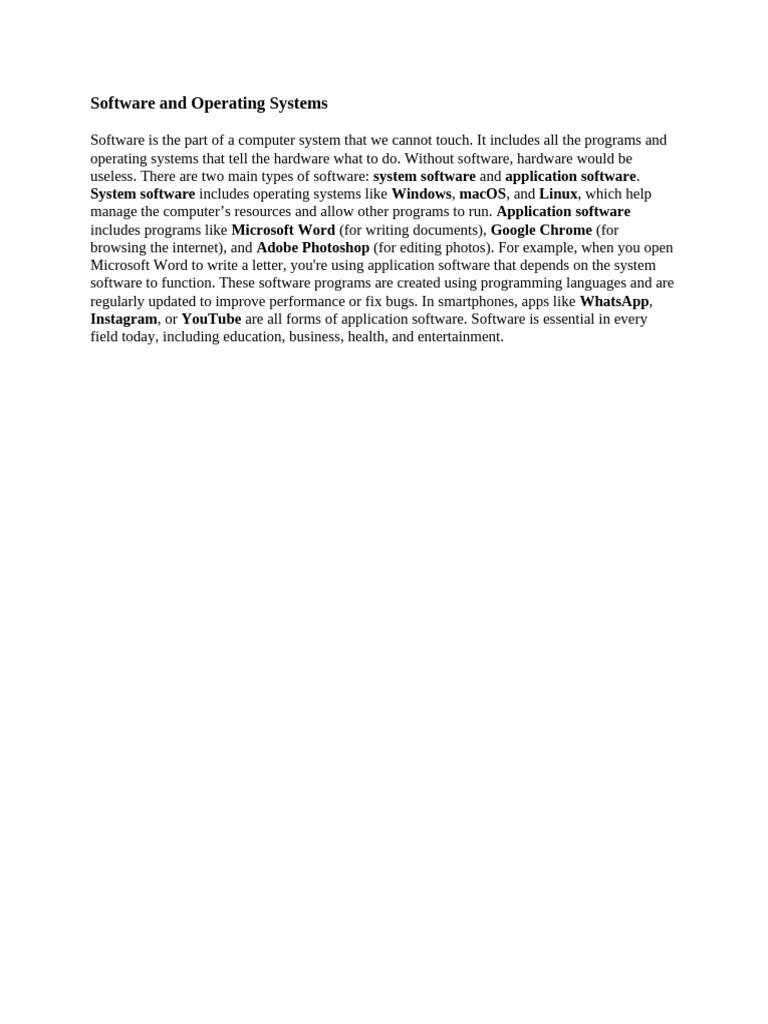 Software and Operating Systems | PDF