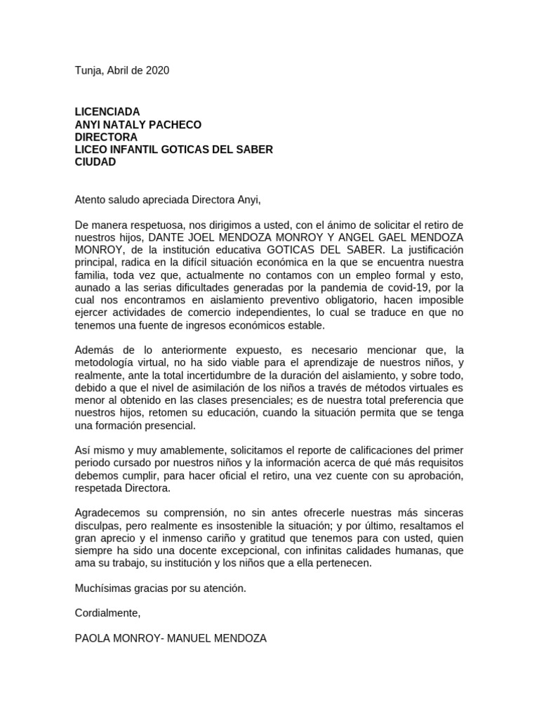 Solicitud Retiro | PDF