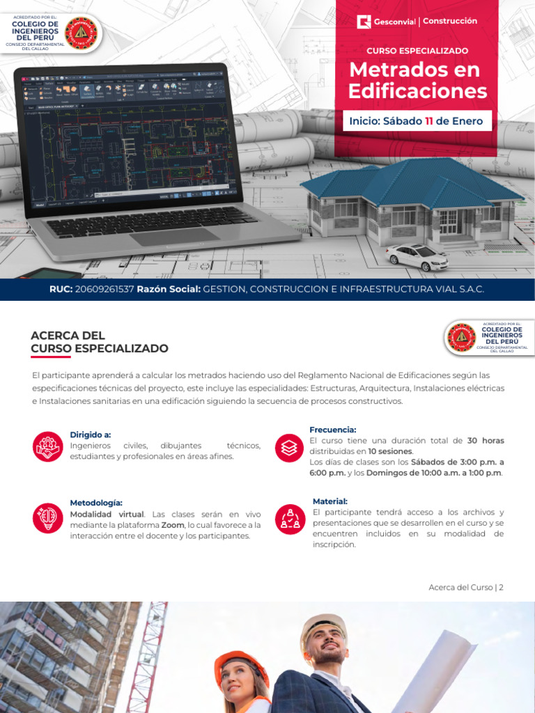 Temario - Metrados en Edificaciones | PDF | Fundación (Ingeniería) | Hormigón