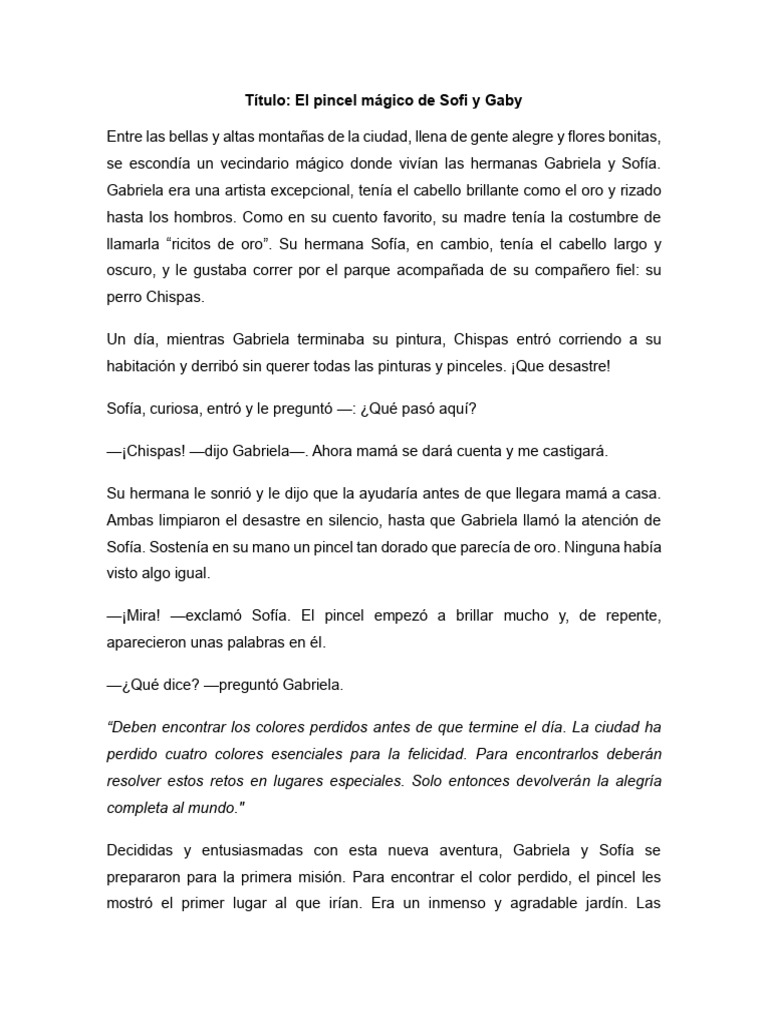 Aventura de colores: Sofi y Gaby | PDF | Color