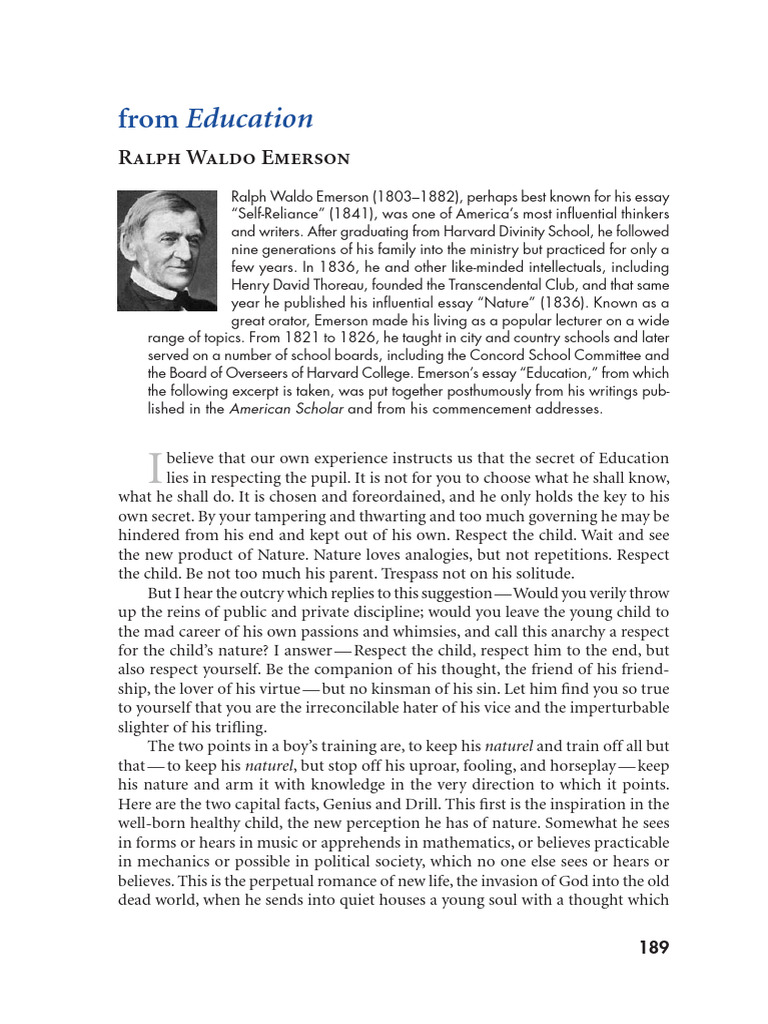 Emerson's Insights on Education | PDF | Ralph Waldo Emerson