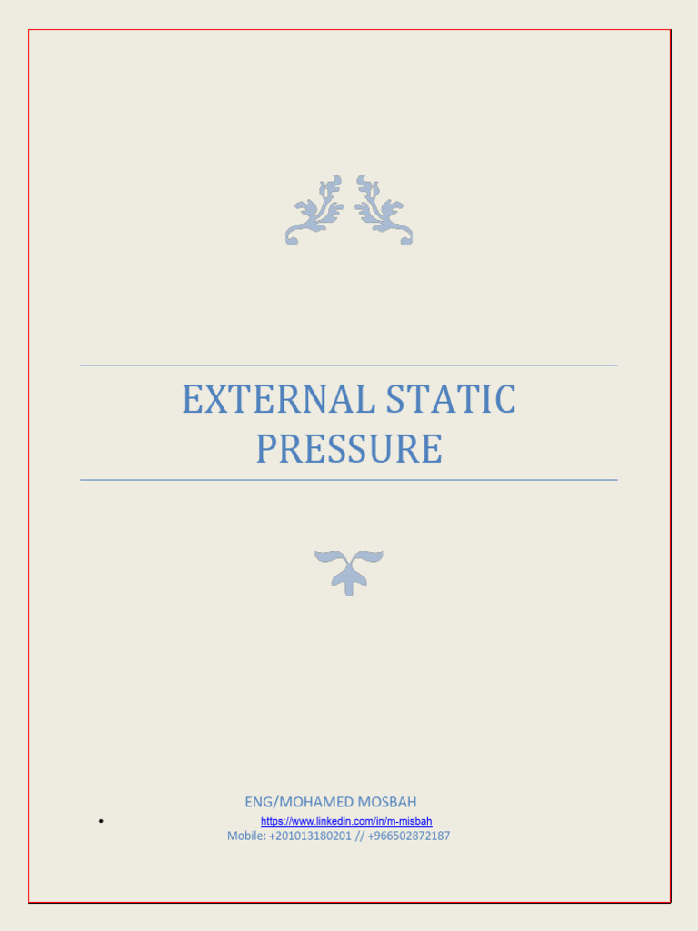 External Static Pressure | PDF