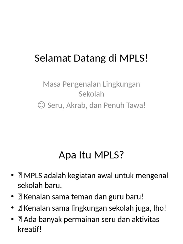 Lucu MPLS Hari Pertama | PDF