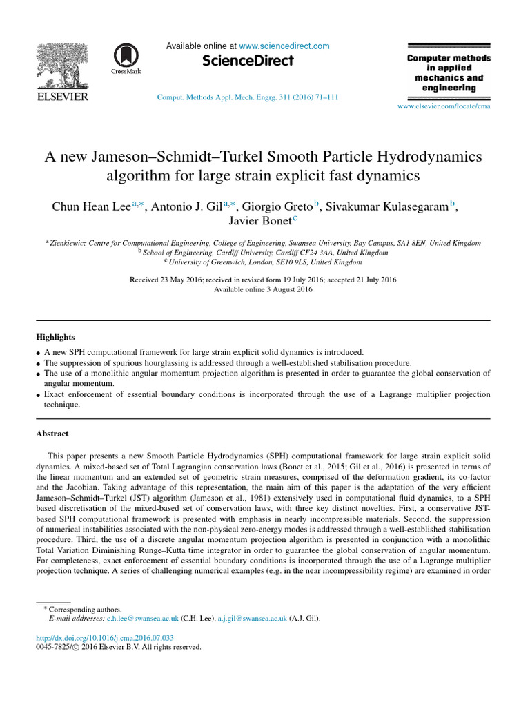 2016 - Lee - A New Jameson-Schmidt-Turkel Smooth Particle Hydrodynamics Algorithm For Large ...