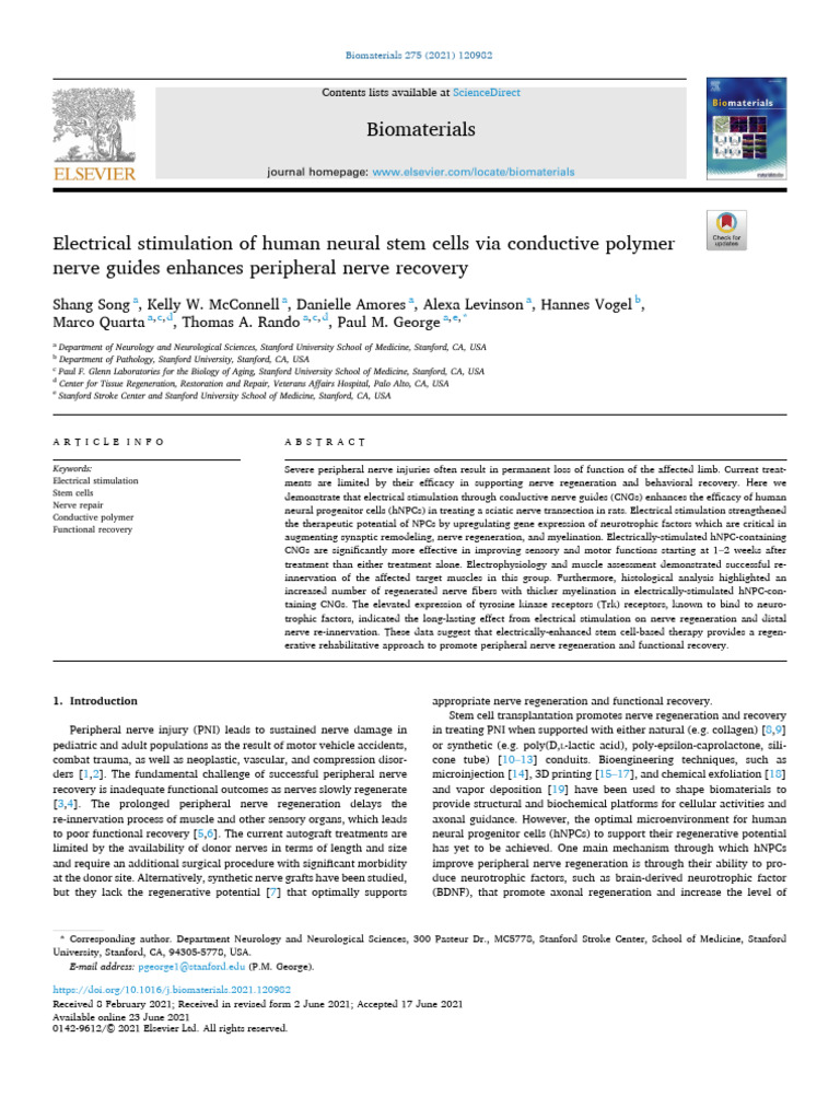 Electrical Stimulation of Human Neural Stem Cells Via Conductive ...
