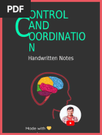 Control & Coordination Notes | PDF | Nervous System | Brain