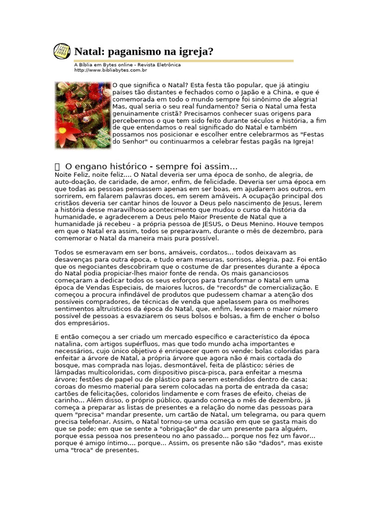 Natal: Origens e Significado Cristão | PDF | Natal | Jesus