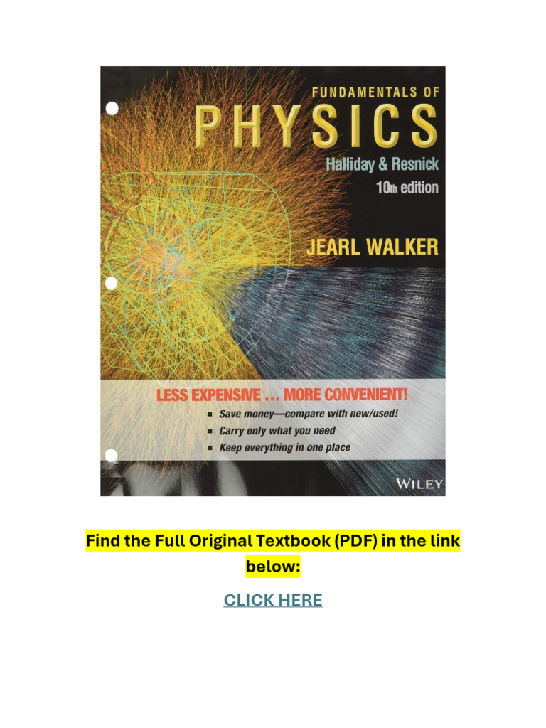 Fundamentals of Physics 10th Edition | PDF | Physics | Learning