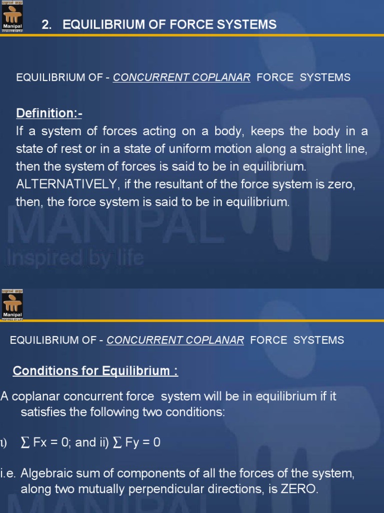 Equilibrium of Force System | PDF | Friction | Tension (Physics)