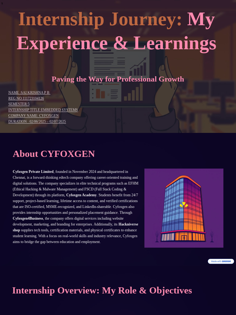 Internship | PDF | Embedded System | Arduino