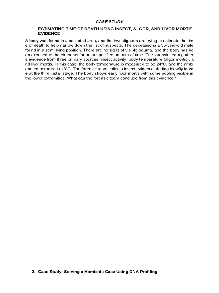 Case Stud1 | PDF | Dna Profiling | Forensic Science