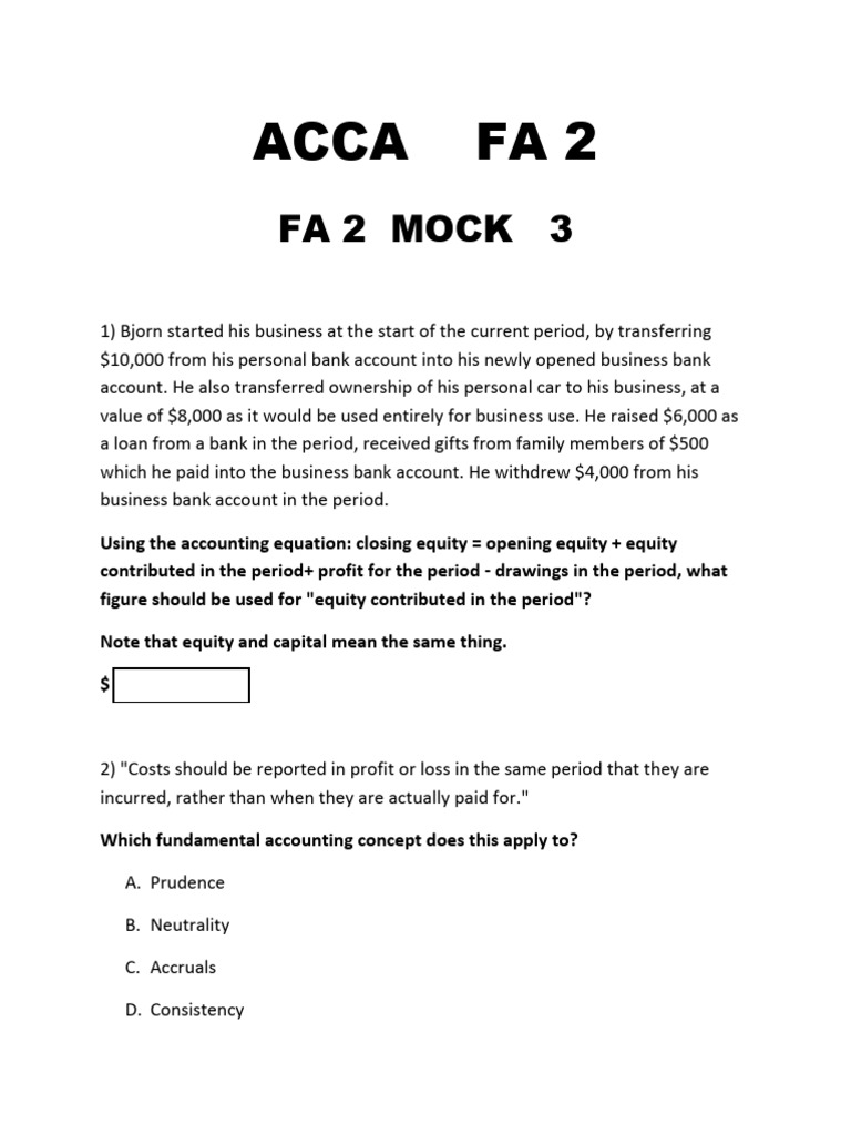 Fa2 Grand Test 3 | PDF | Debits And Credits | Balance Sheet