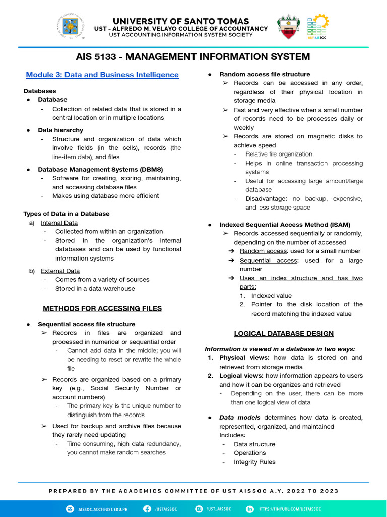 (AISSOC) - Q2 Management Information System | PDF | Databases | Data Warehouse