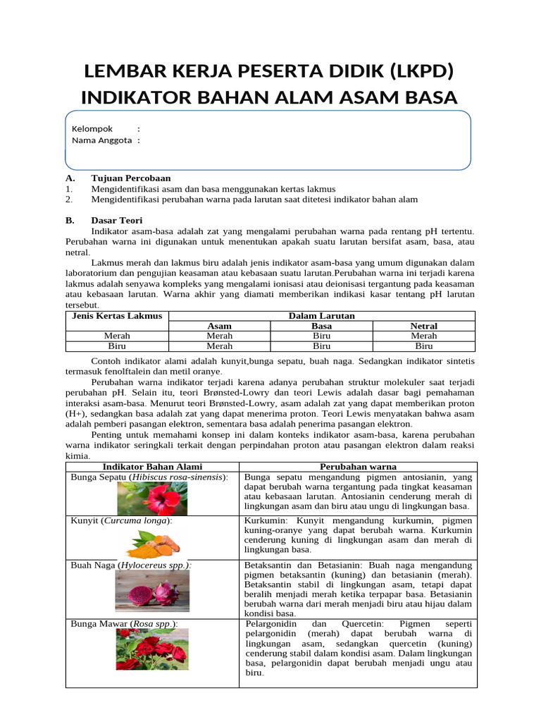 Indikator Alami Asam Basa dalam Percobaan | PDF