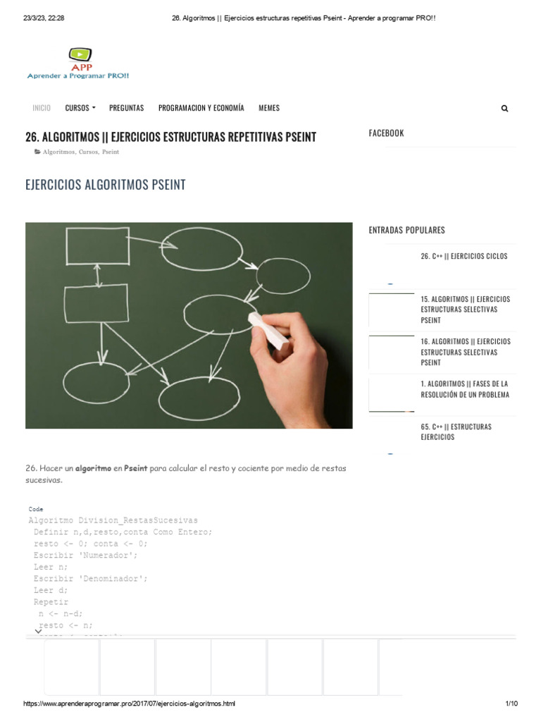 Algoritmos - Ejercicios Estructuras Repetitivas Pseint - Aprender A Programar PRO!! | PDF ...