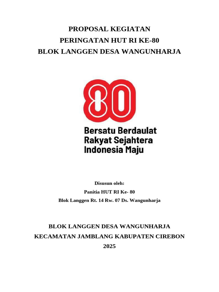Proposal Kegiatan Hut Ri | PDF