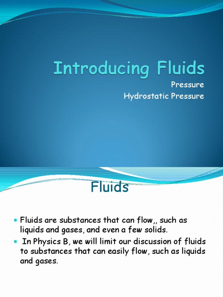 Introducing Fluids | PDF | Buoyancy | Pressure
