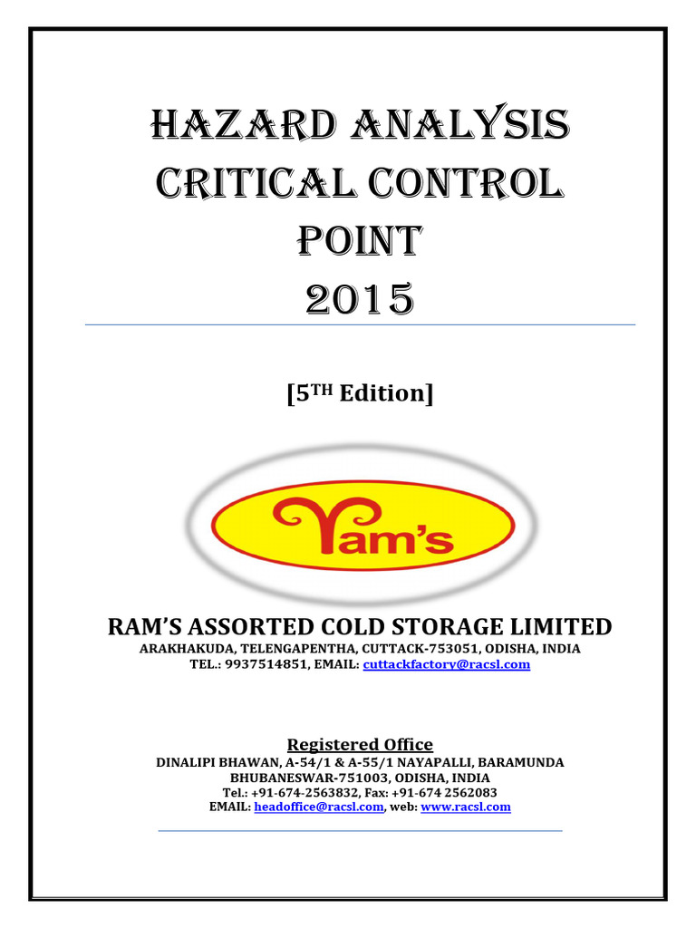 Ref1-Haccp Manual CTC | PDF | Safety | Food Industry