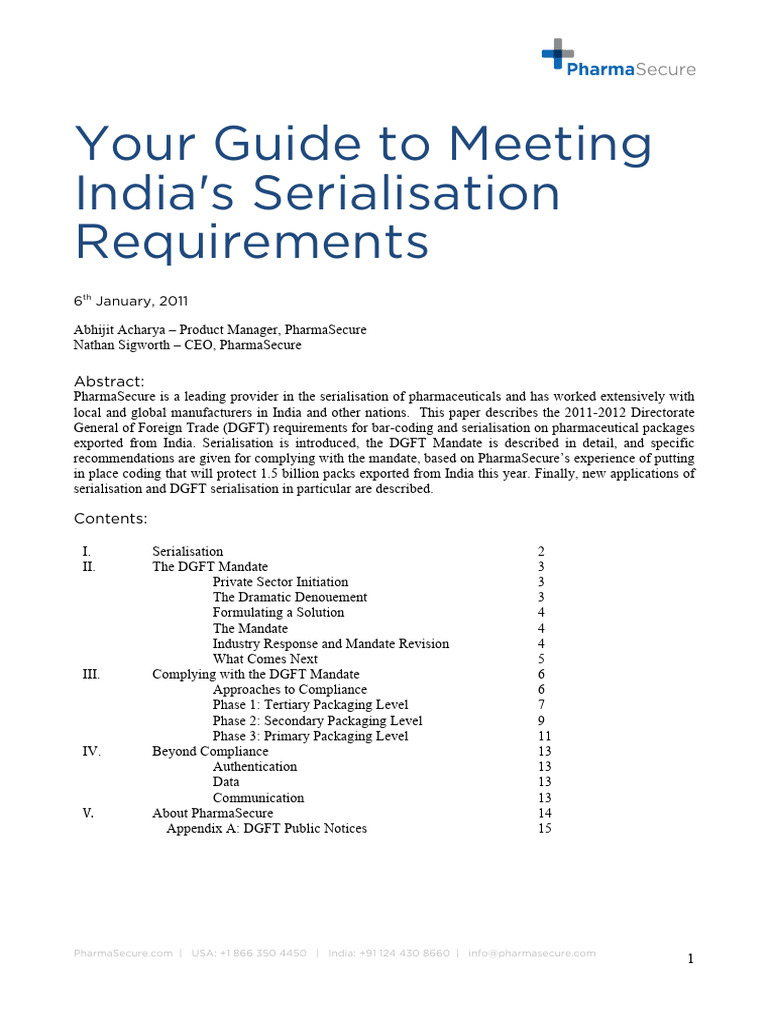 India’s Pharmaceutical Serialization Guide | PDF | Barcode | Printer ...