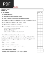 VFS Visa Checklist Detailed Subdocs | PDF | Receipt | Travel Visa