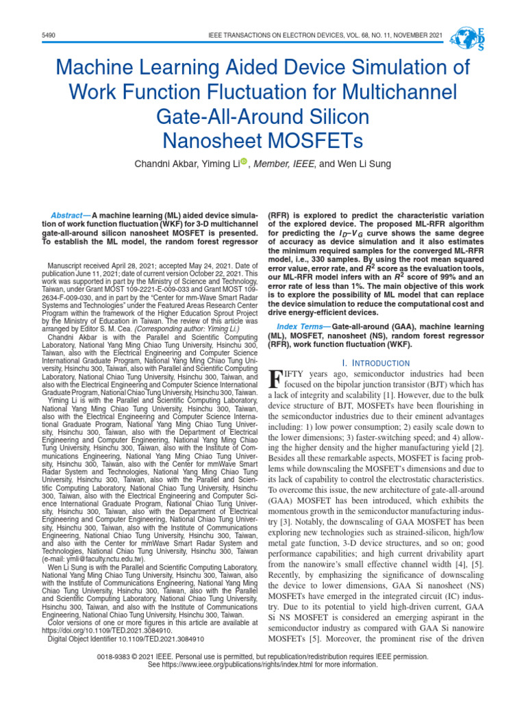 Machine Learning Aided Device Simulation of Work Function Fluctuation ...