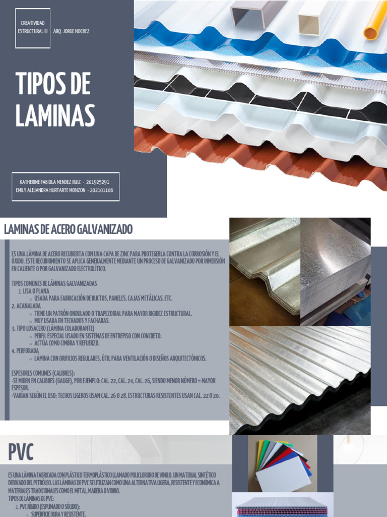 Tipos de láminas para techos industriales | PDF | Aislamiento térmico ...