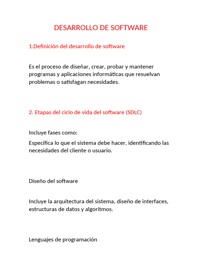 Desarollo de SOFTWARE | PDF | Software | Ingeniería de software