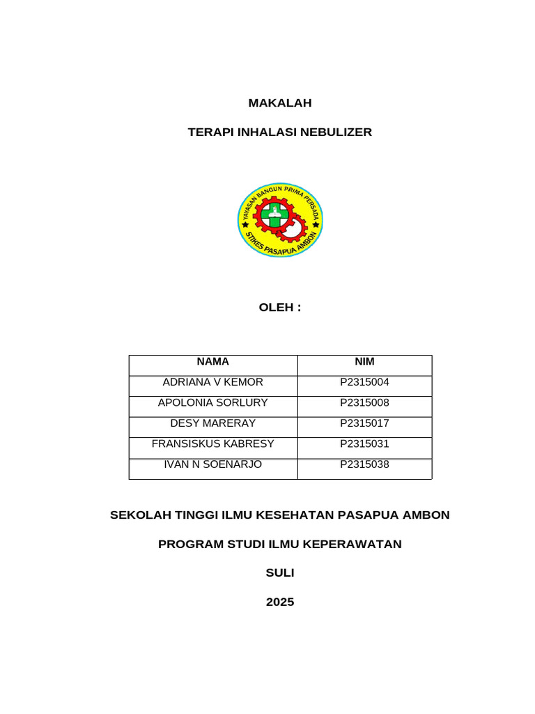 Panduan Terapi Inhalasi Nebulizer | PDF