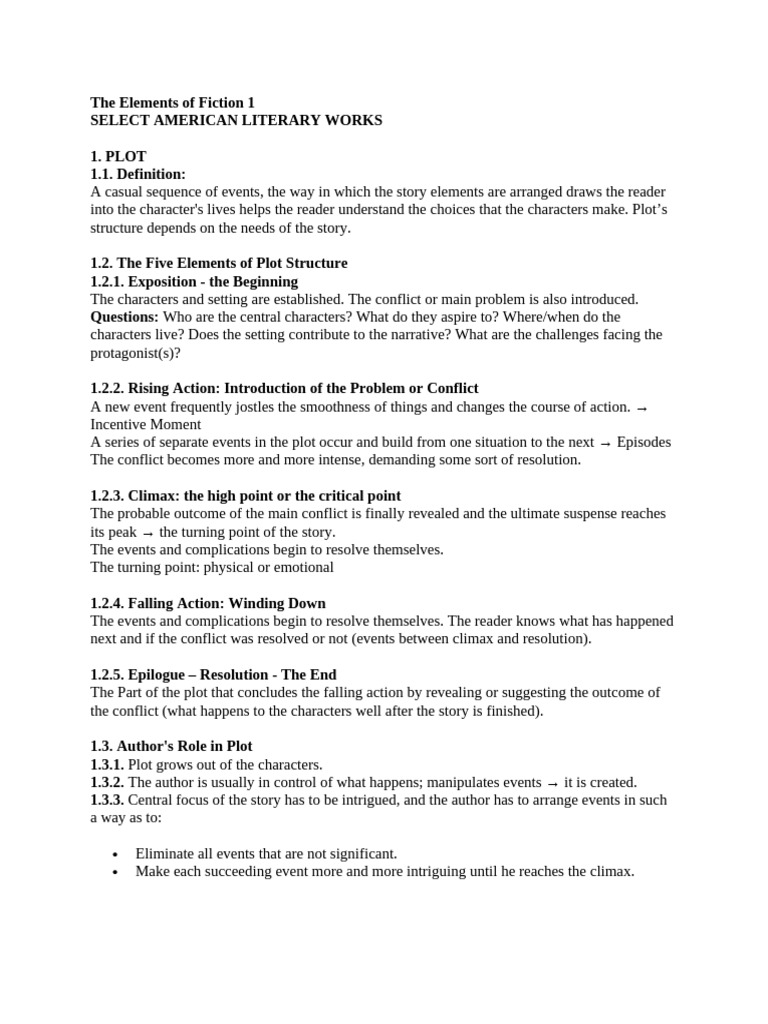 Understanding Fiction: Key Elements Explained | PDF | Narration | Plot ...
