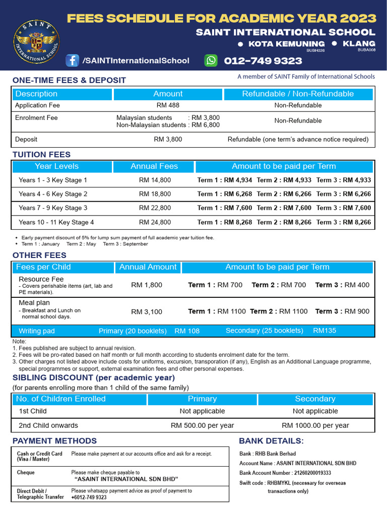 Saint International School Fees 2023 | PDF | Payments | Banks