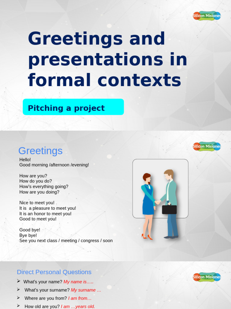 Formal Greetings for Presentations | PDF