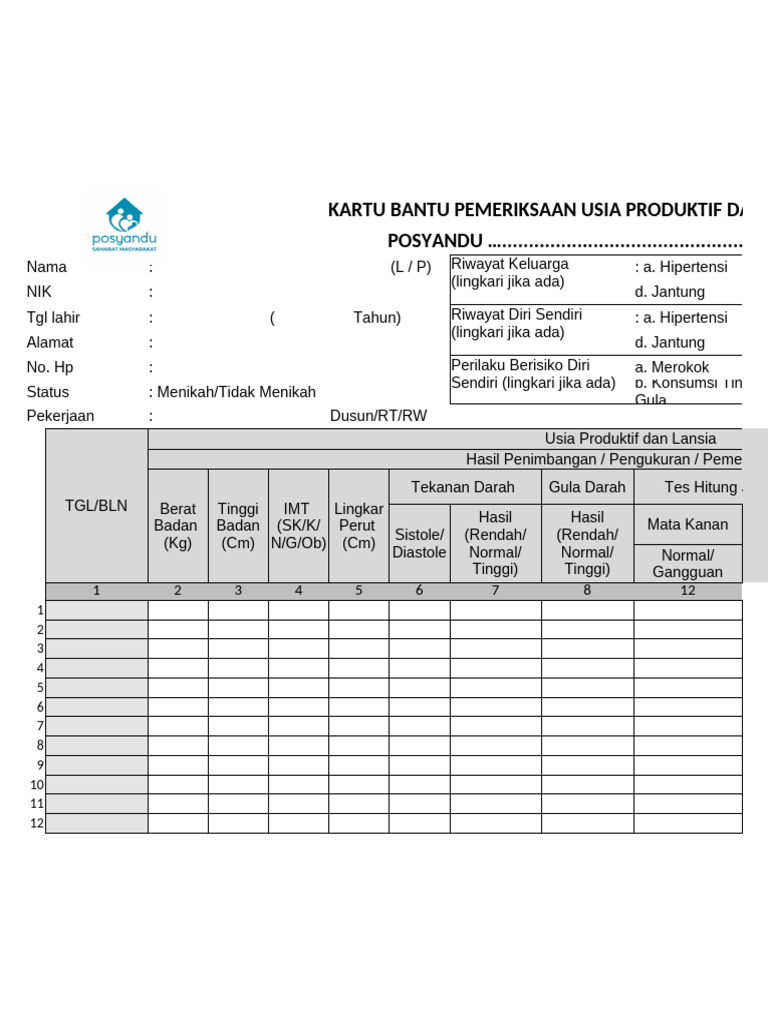 Form Ilp Posyandu | PDF