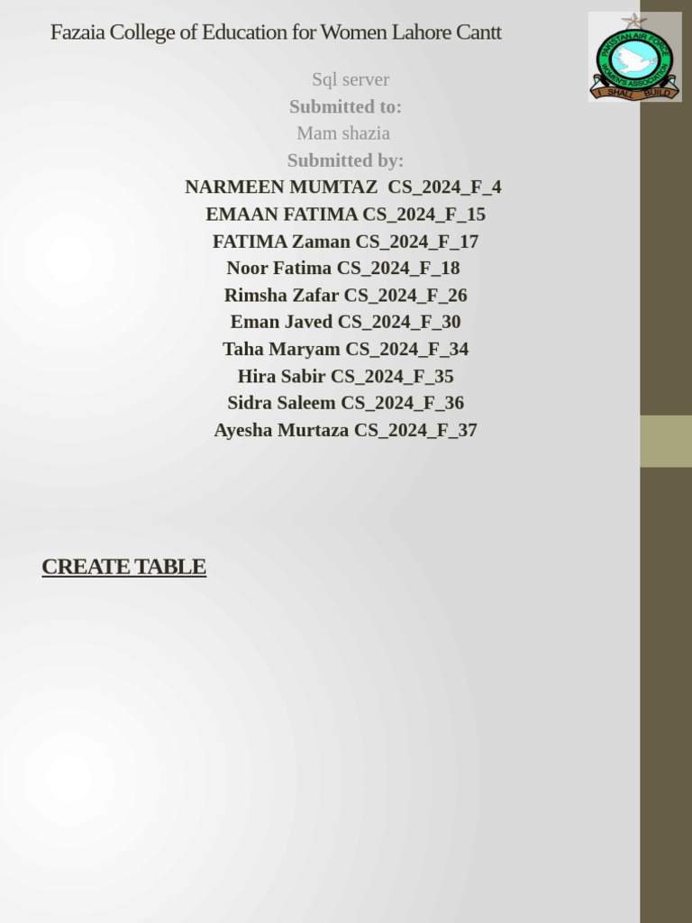 Database Presentation | PDF