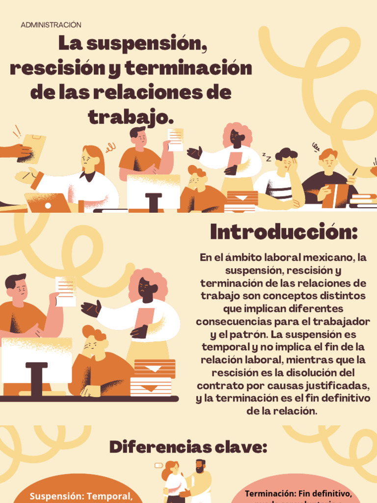 Suspensión Rescisión Y Terminación Laboral Pdf Justicia Crimen Y