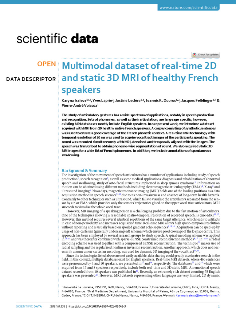 Multimodal MRI Dataset | PDF | Phonetics | Human Voice